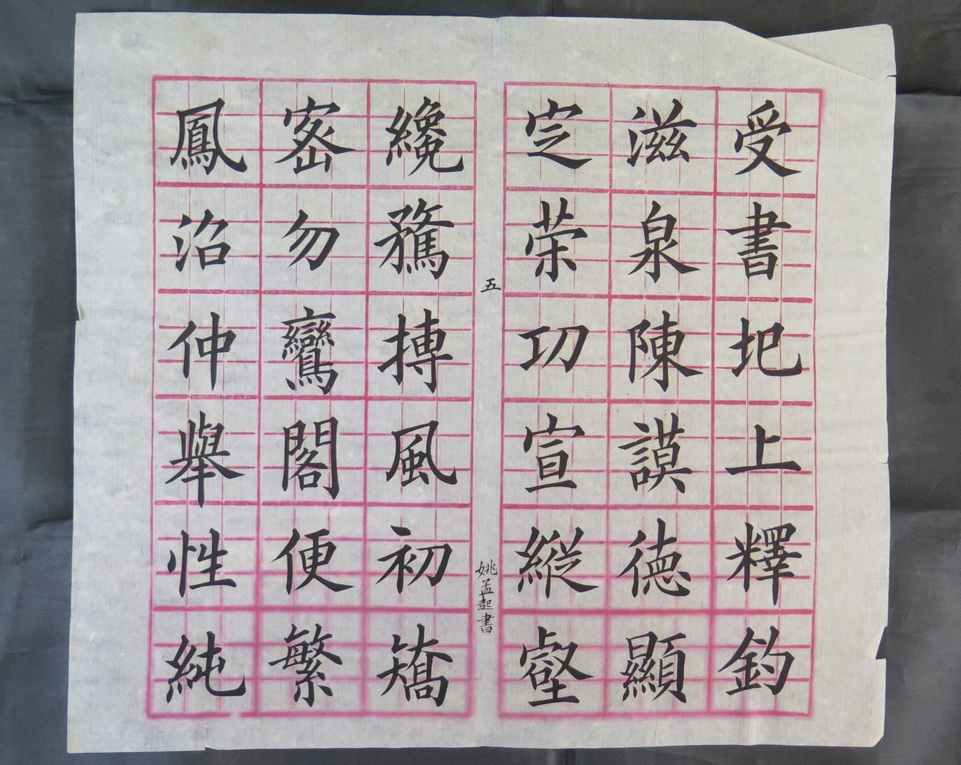 12 FOGLI CALLIGRAFIA CINESE CINA IDEOGRAMMI CARATTERI ALFABETO VINTAGE ...